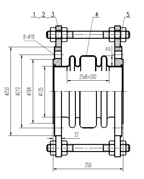 DN125-250MM BS EN1092 PN10 Flange End Expansion Joint - Buy stainless ...